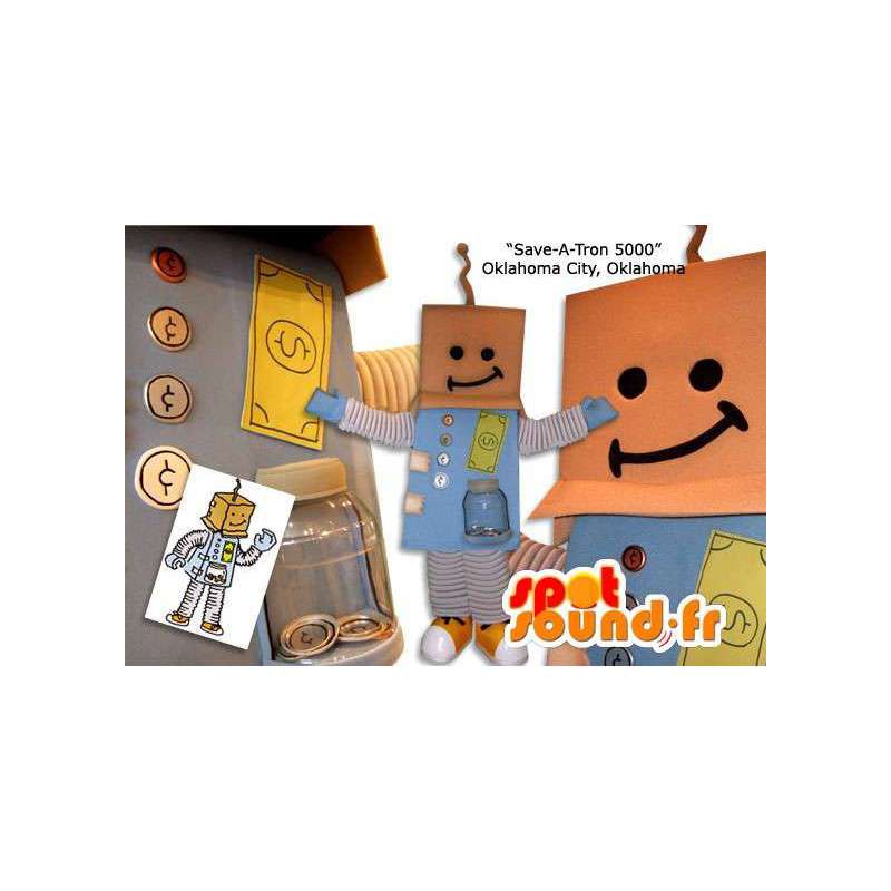 Robot maskot med en papp hode i Maskoter Robots