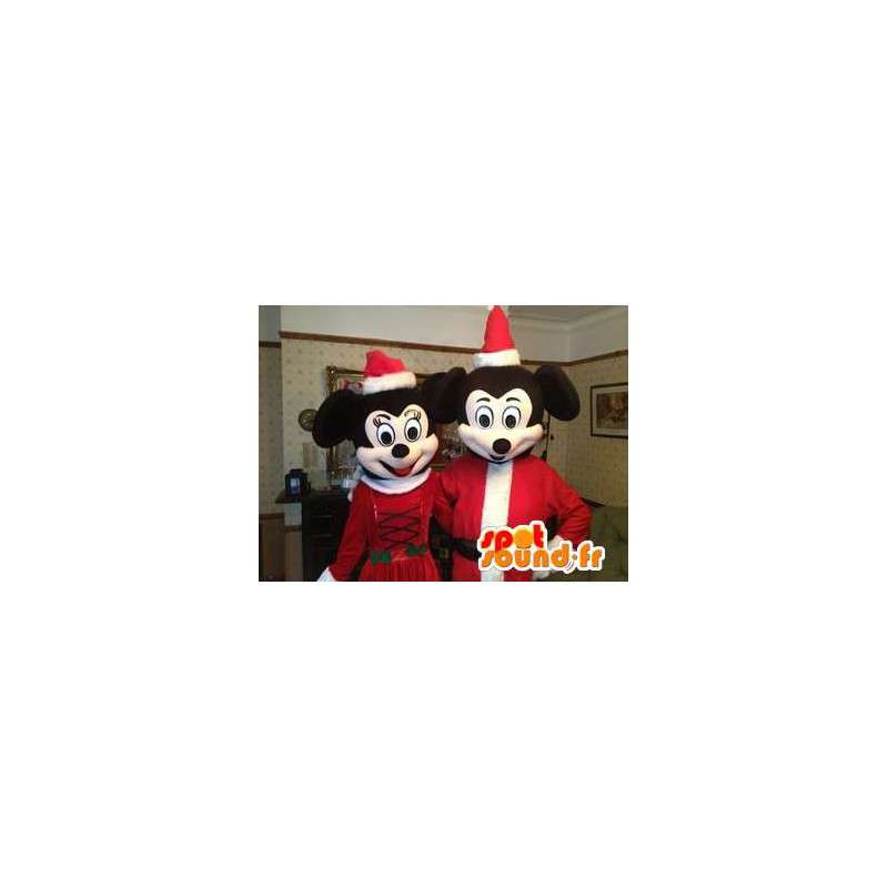 Purchase Mickey and Minnie mascots, father and mother in Christmas ...