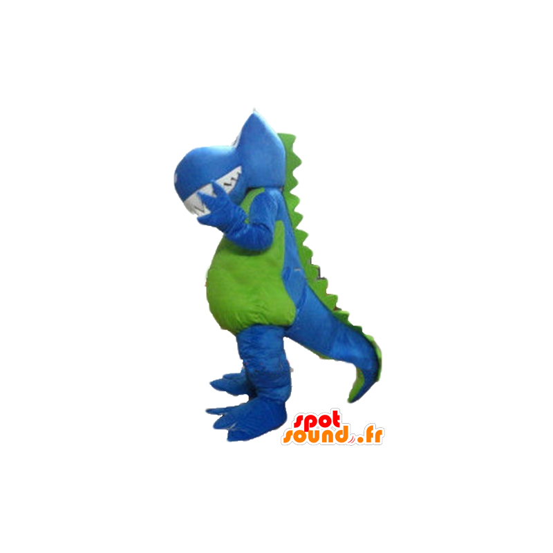 Erwerben Sie Dinosaur Maskottchen, drache, blau, weiß und grün in ...