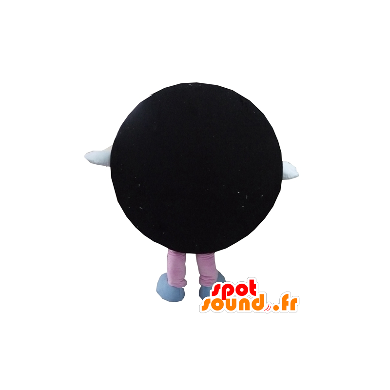 Mascotte d'Oréo, de gâteau noir et bleu, rond et souriant dans ...