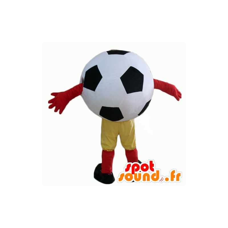 Mascotte de ballon de foot géant, noir et blanc dans Mascottes d'objets