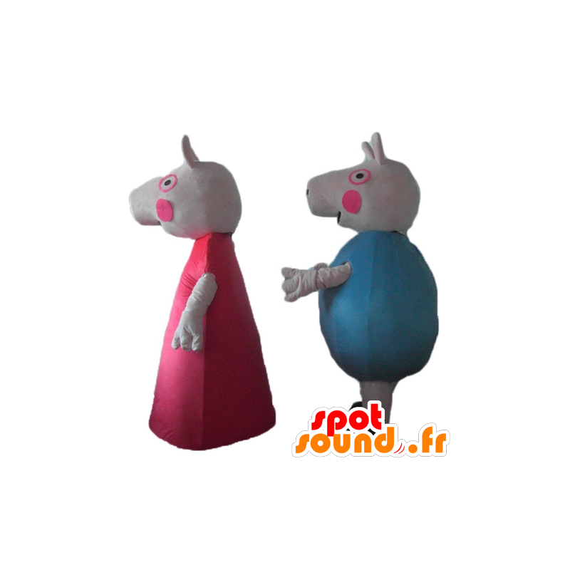 Purchase 2 mascots pigs, one in red dress, the other in blue in Mascots ...
