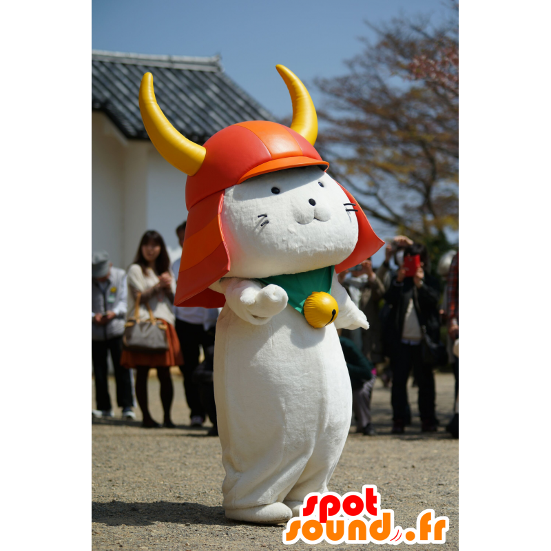 Purchase Mascot Hikonyan, white cat samurai with headphones in Yuru ...