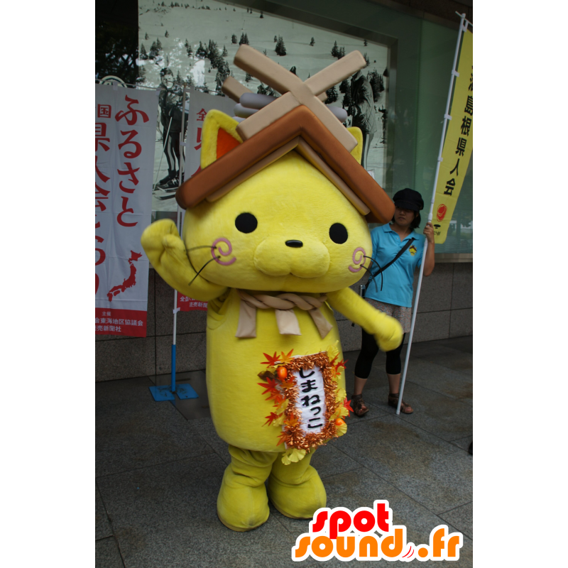 Purchase Shimanekko mascot, yellow cat, with a roof over your head in ...