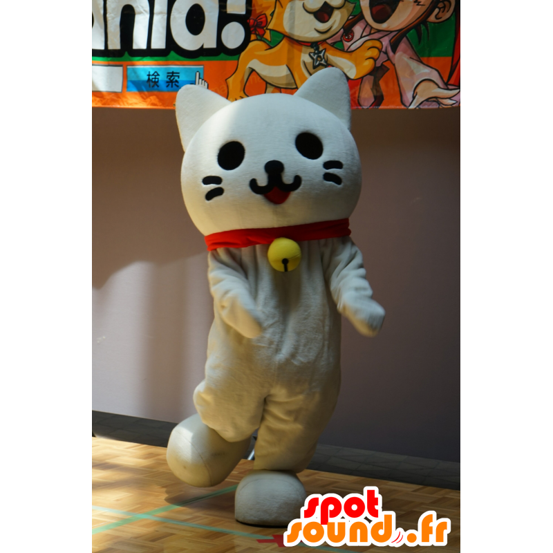Purchase White cat mascot, with a collar and a bell in Yuru-Chara ...