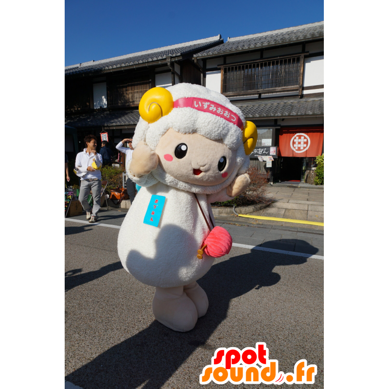 Purchase Mascot Ozumin, white and yellow sheep, cute and sweet in Yuru ...