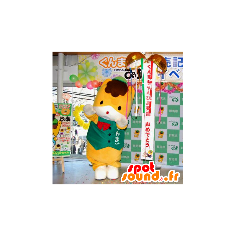 Purchase Mascotte Gunma-Chan, orange and white fox, with a cap in Yuru ...
