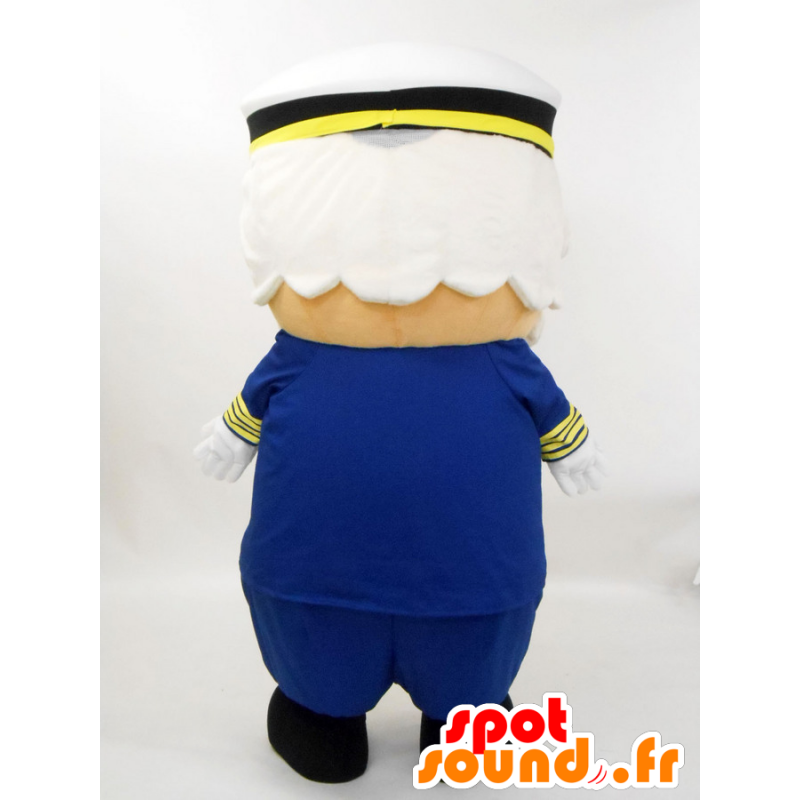 Mascotte de Captain Hammer, capitaine de bateau en uniforme bleu dans ...