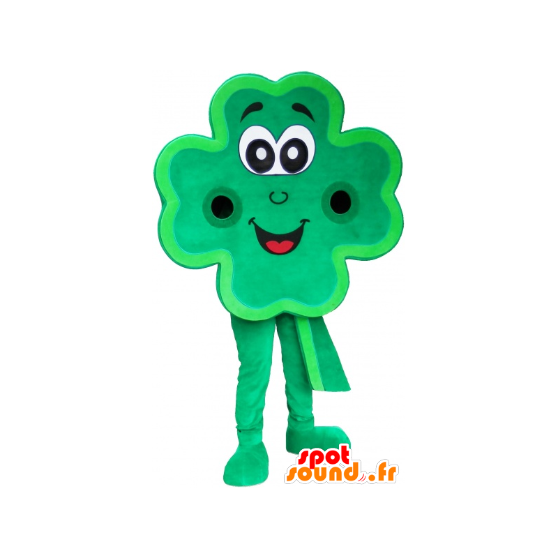 Mascotte de trèfle à 4 feuilles géant vert, souriant dans Mascottes de ...