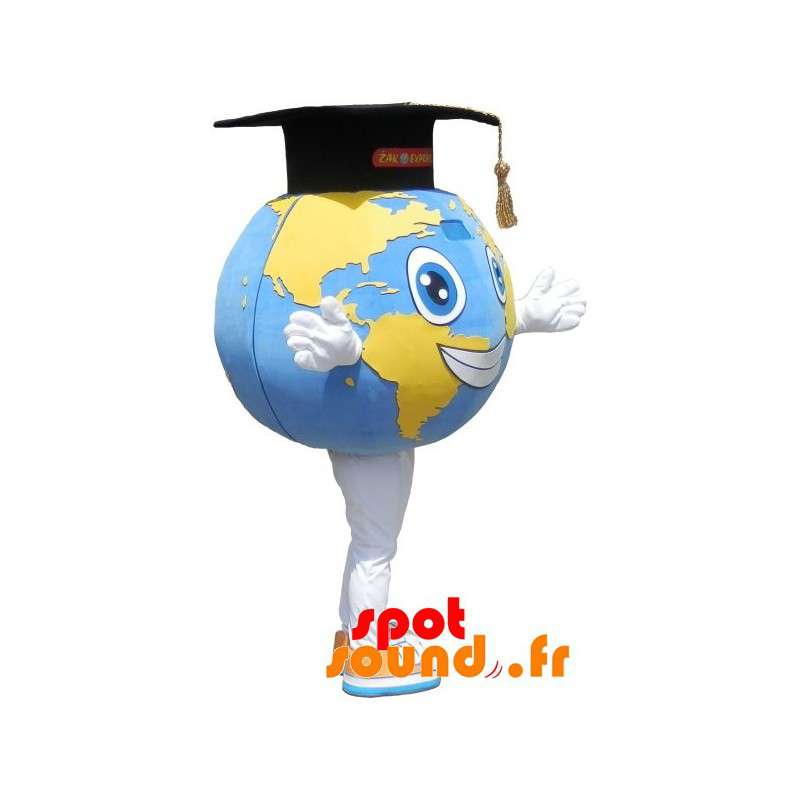 Purchase Giant World Map Mascot With A Graduate Cap in Mascots of objects