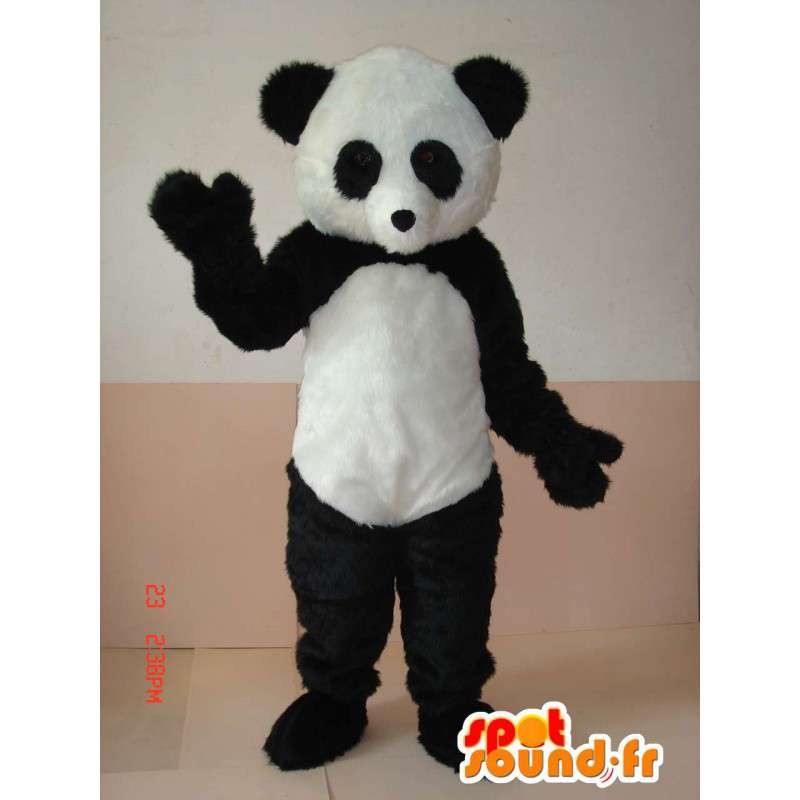 Mascot panda preto e branco simples. modelo secundário em pandas mascote