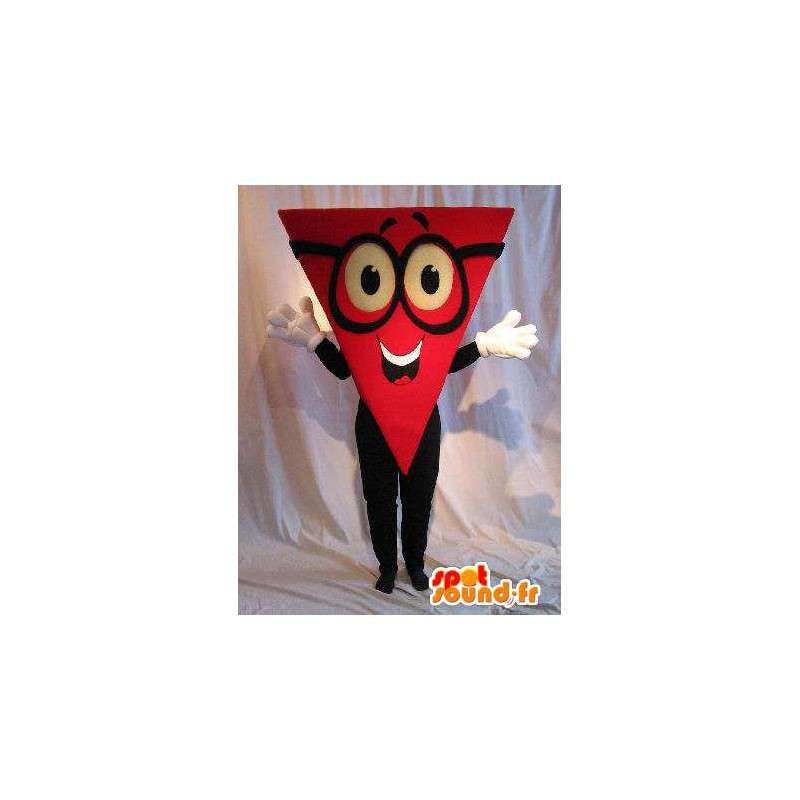 Mascotte de personnage à tête triangle, costume géométrique dans ...